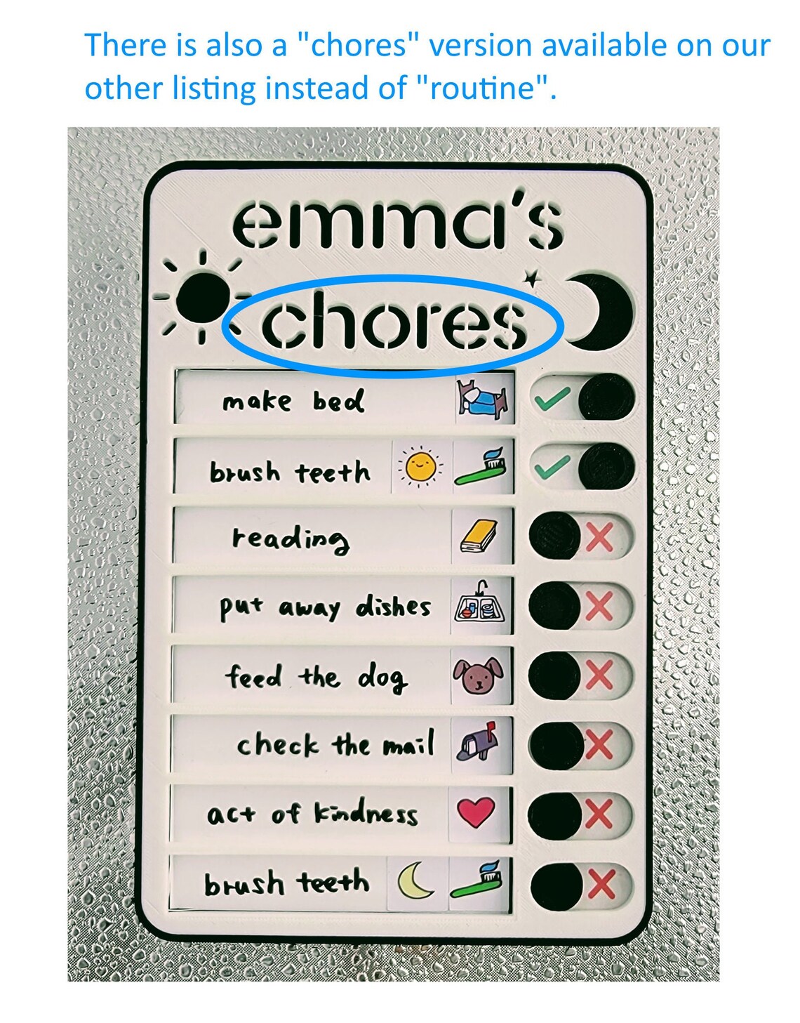 Sliding Routine Chart Chore Chart Daily Checklist Kids | Etsy UK