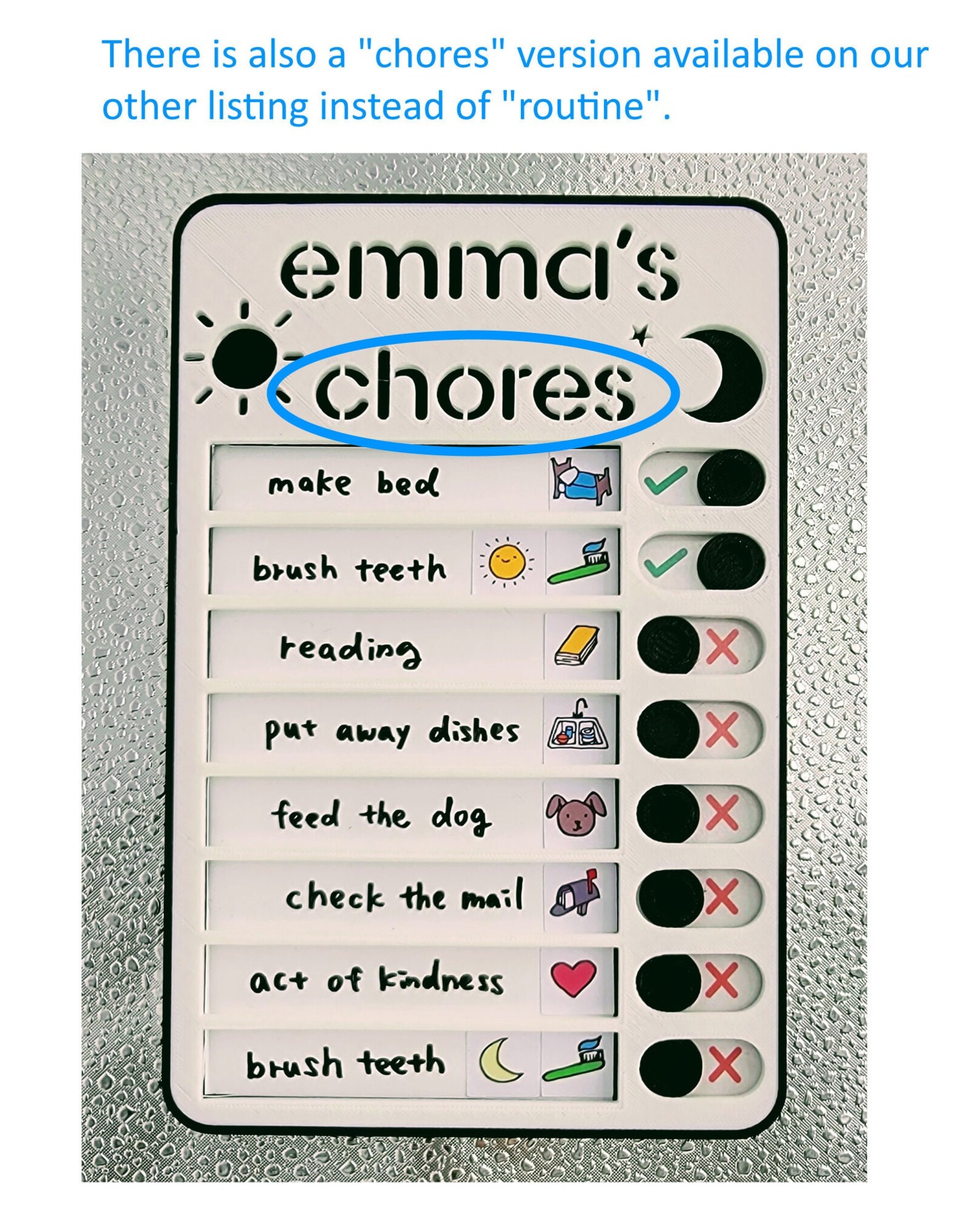 Sliding Routine Chart Chore Chart Daily Checklist Kids | Etsy UK