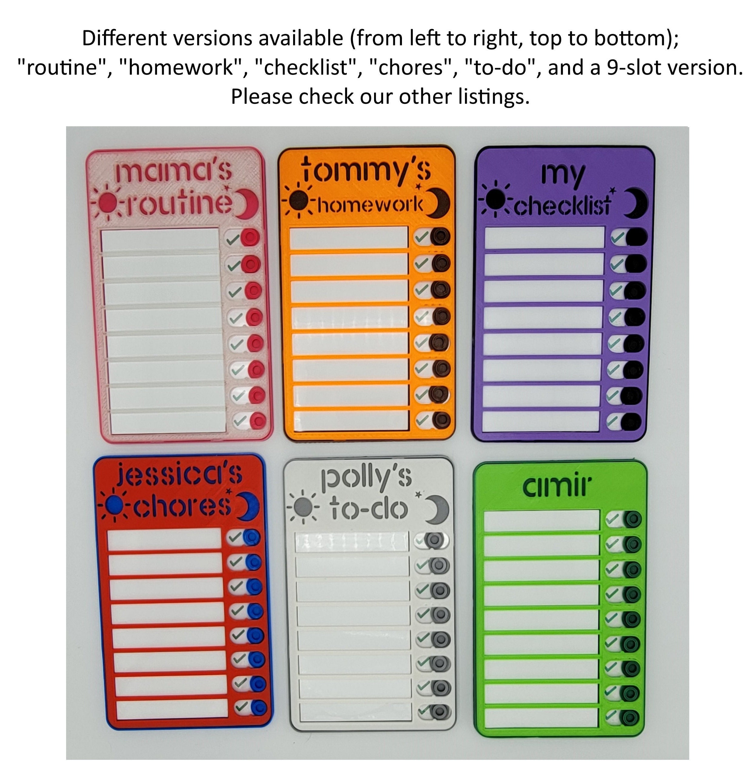 Sliding Routine Chart Chore Chart Daily Checklist Kids - Etsy UK