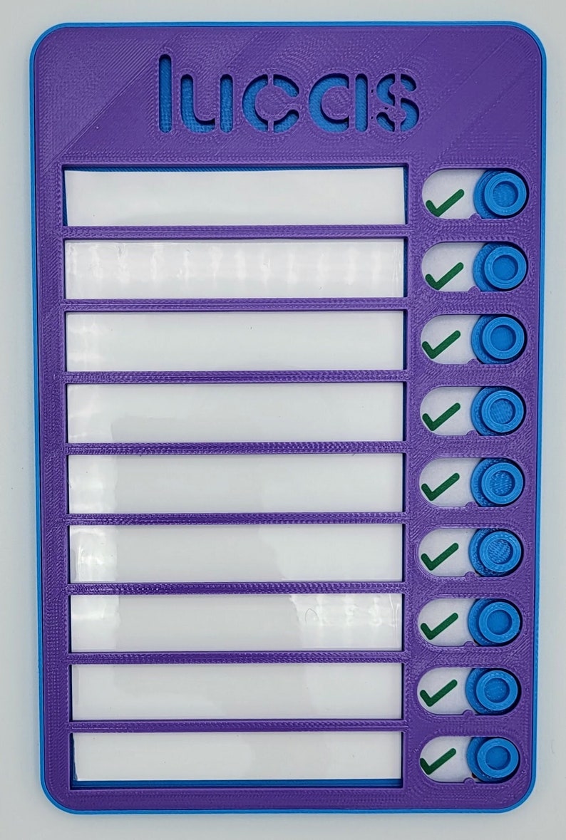 9 Slot Sliding Chart Routine Chart Daily Checklist Kids - Etsy