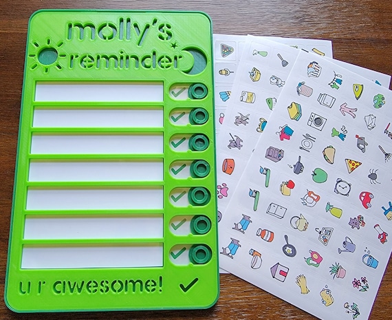 Persolinazed Reminder Organizer Daily Checklist Kids Daily - Etsy