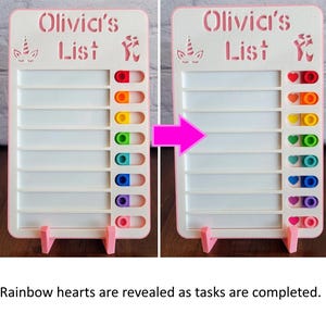 Rainbow Sliding Routine Chart, Chore Chart, Daily Checklist, Kids Daily ...