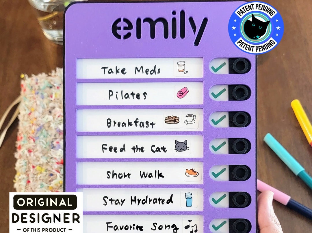 9 Slot Sliding Chart, Routine Chart, Daily Checklist, Kids Daily Tasks ...