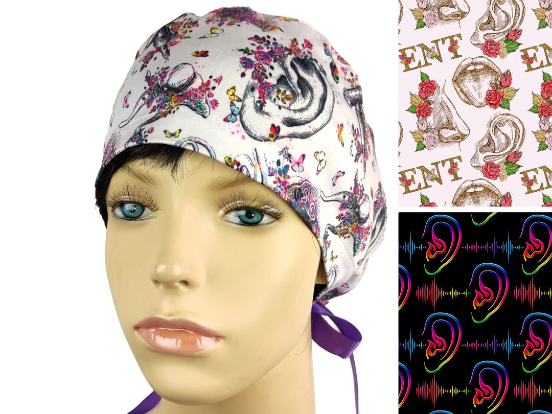 Surgery Cap Otolaryngology, Anatomy Scrub Cap Ponytail, Surgical Cap ...