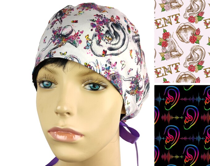 Surgery Cap Otolaryngology, Anatomy Scrub Cap Ponytail, Surgical Cap ...