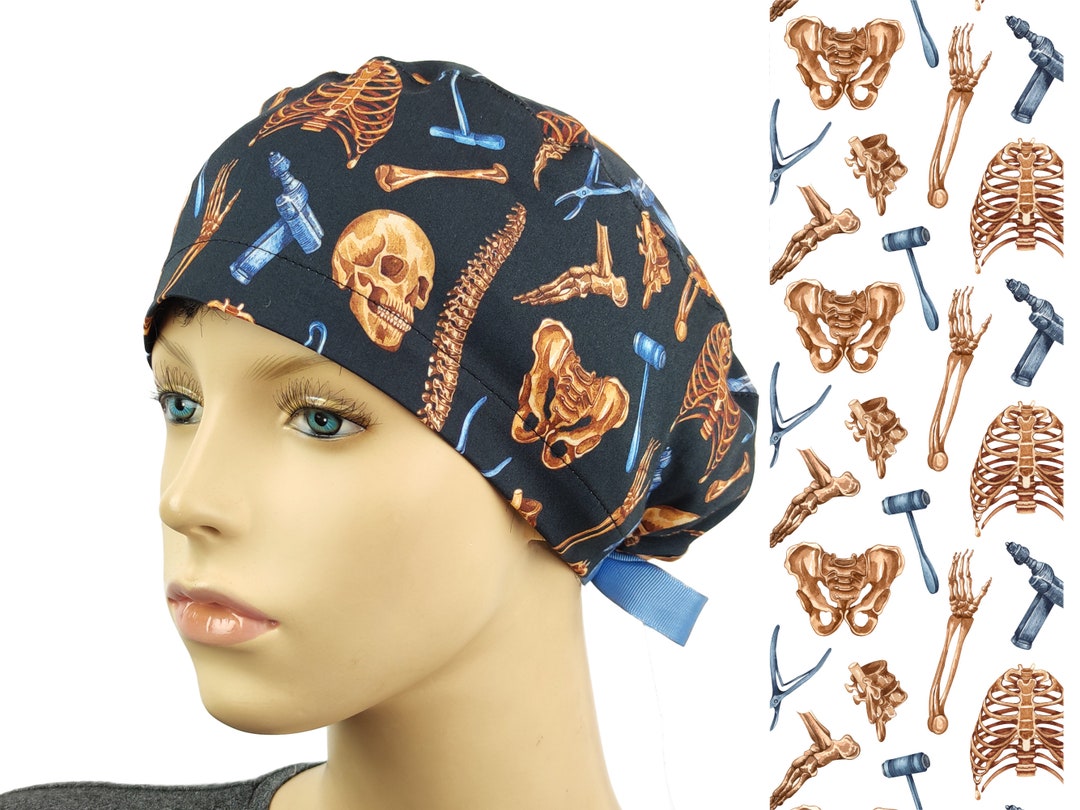 Bones Scrub Cap, Skeleton Surgical Cap, Anatomy Nurse Scrub Hats - Etsy