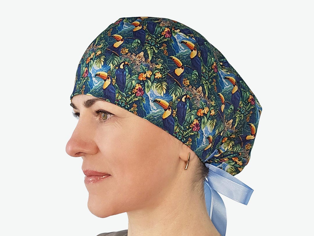 Peruvian Machu Picchu Scrub Caps, Toucan Surgeon Hat, Medical Cap for ...