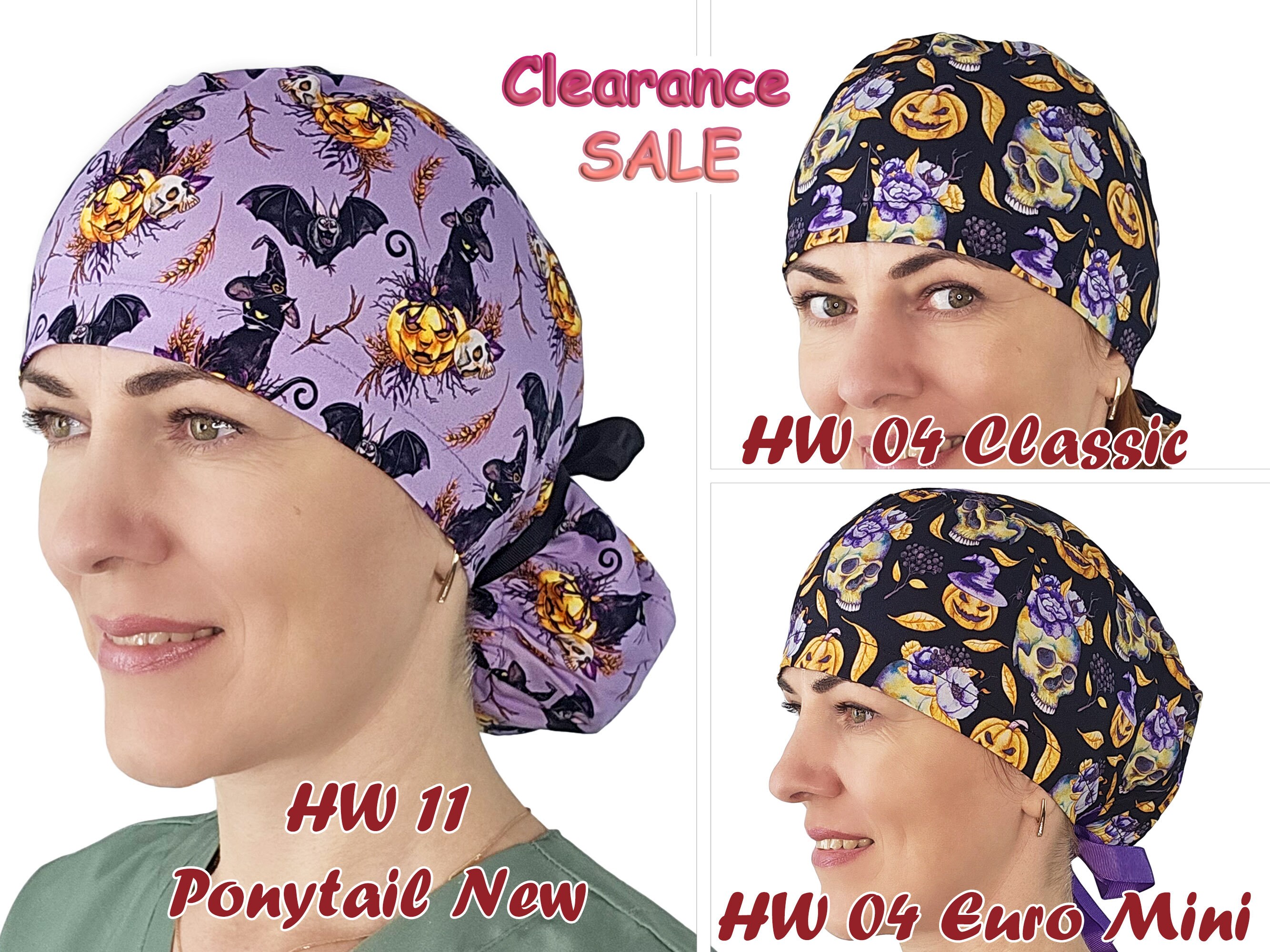 Halloween Ghost Scrub Cap, Clearance Surgical Cap, Skeleton Nurse Hat ...