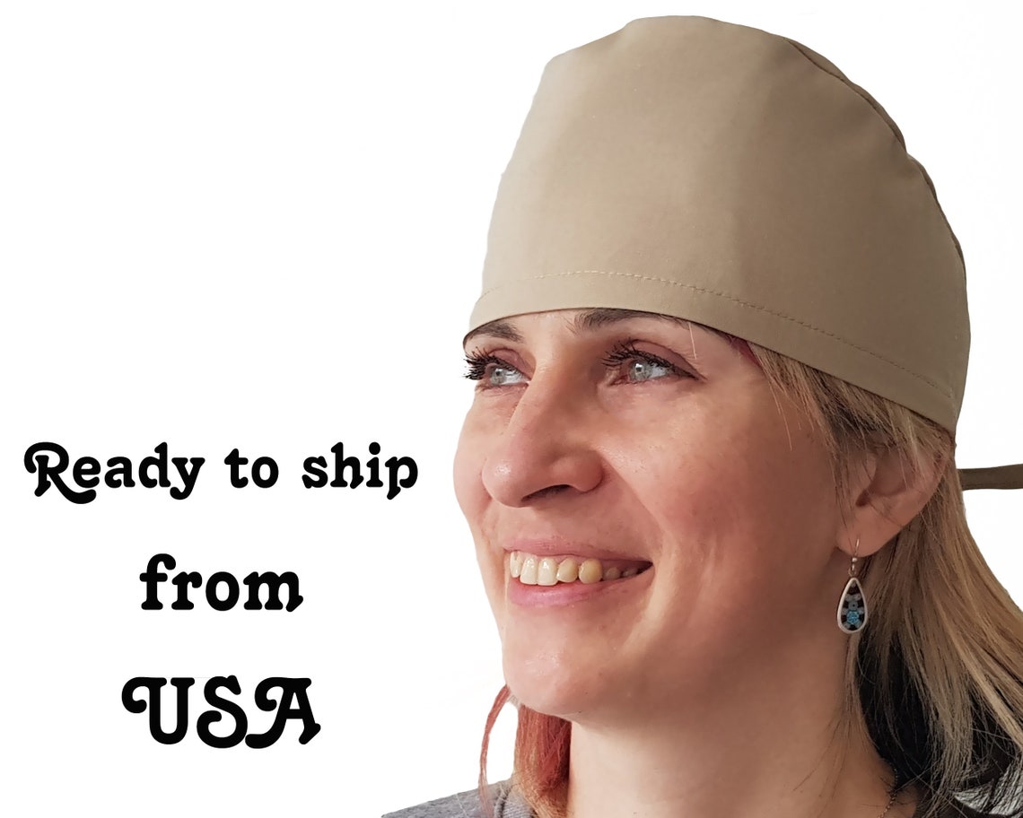 Scrub Cap Solid BEIGE Washable Surgical Cap Nurse Medical - Etsy