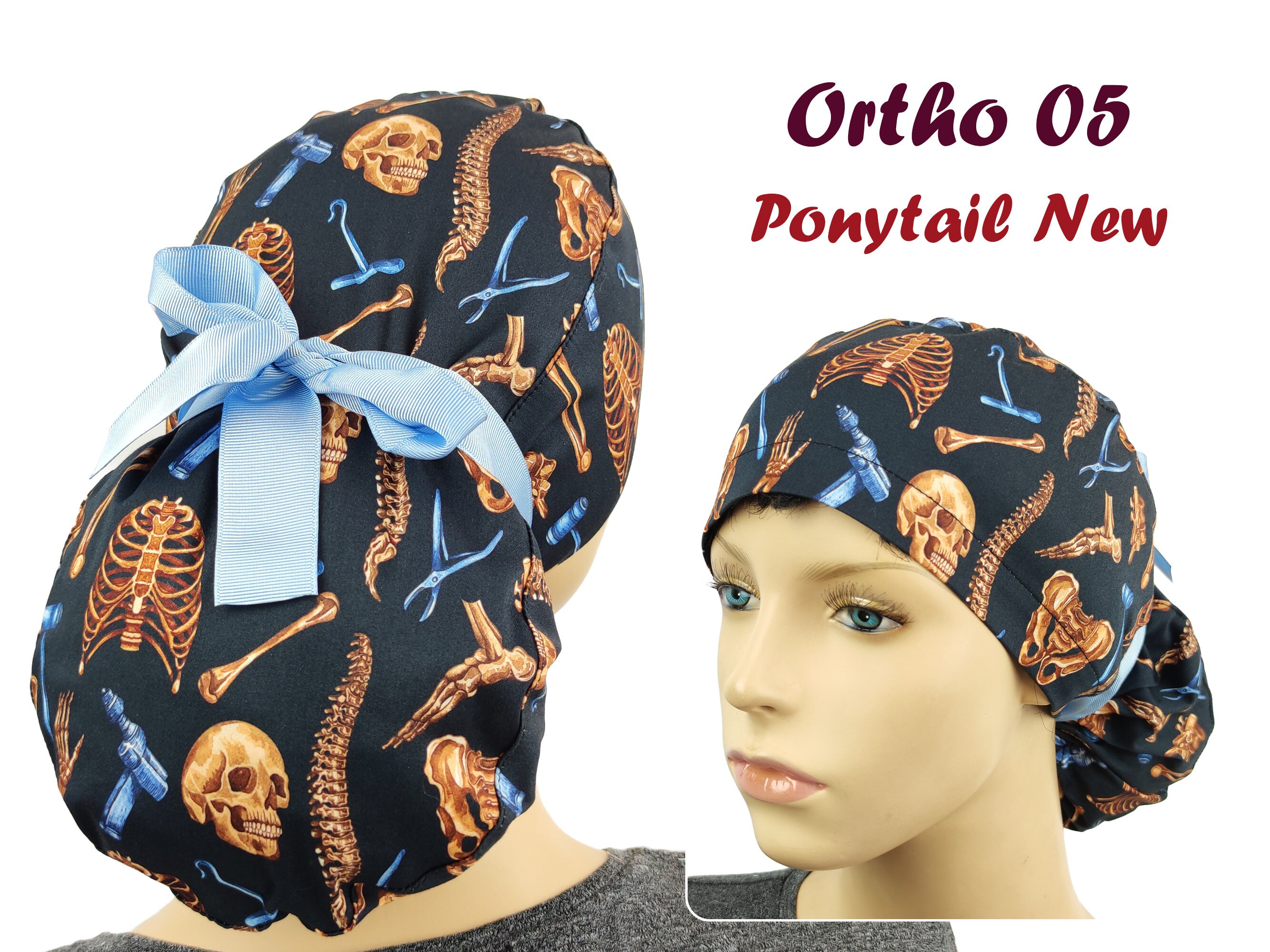 Bones Print Scrub Cap, Orthopedic Surgical Hat, Anatomy Skeleton Scrub ...