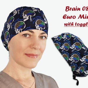 Scrub Caps Brain Neuro Surgery Scrub Hat, Ponytail Scrub Cap, Anatomy ...