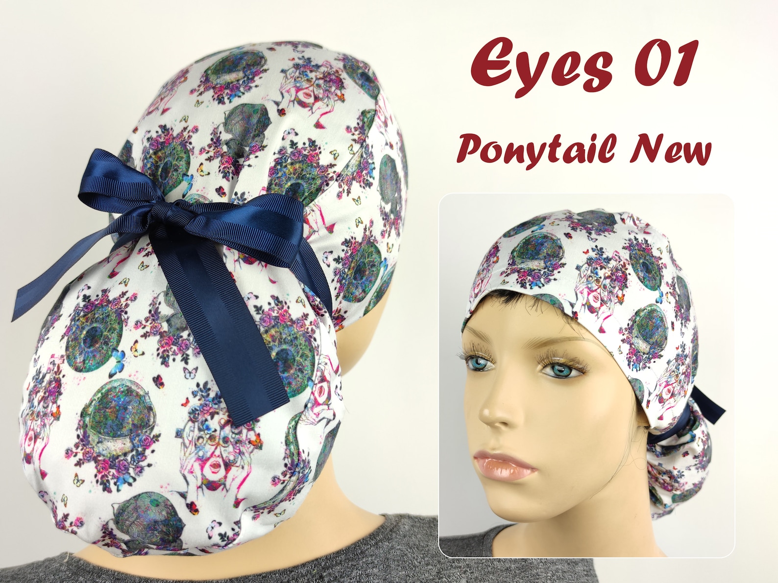 Surgical Scrub Caps for Women|ophthalmology Scrub Caps|eyeball Print ...