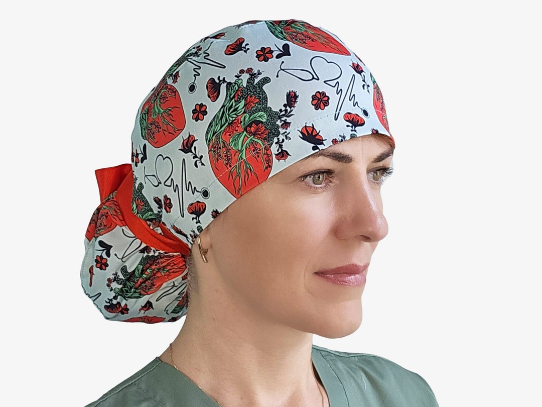 Cardio Scrub Cap Women Heart Surgical Cap Anatomy Scrub Hat - Etsy