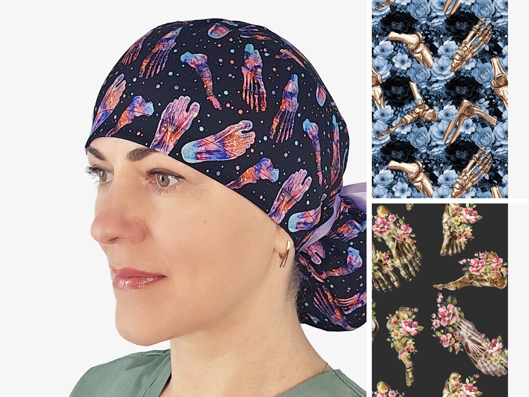 Ortho Scrub Caps, Scrub Hats for Women With Anatomy Bones, Trauma ...