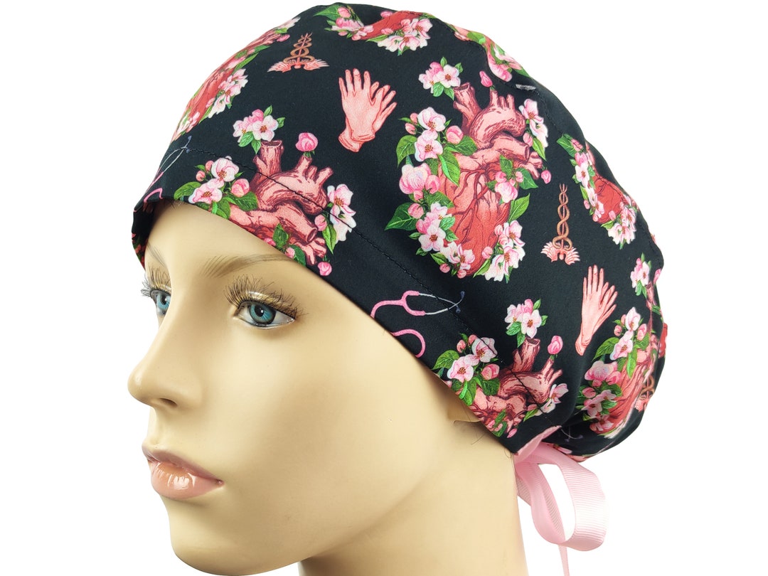 Cardiac Scrub Caps For Women Anatomy Heart Surgery Cap Etsy