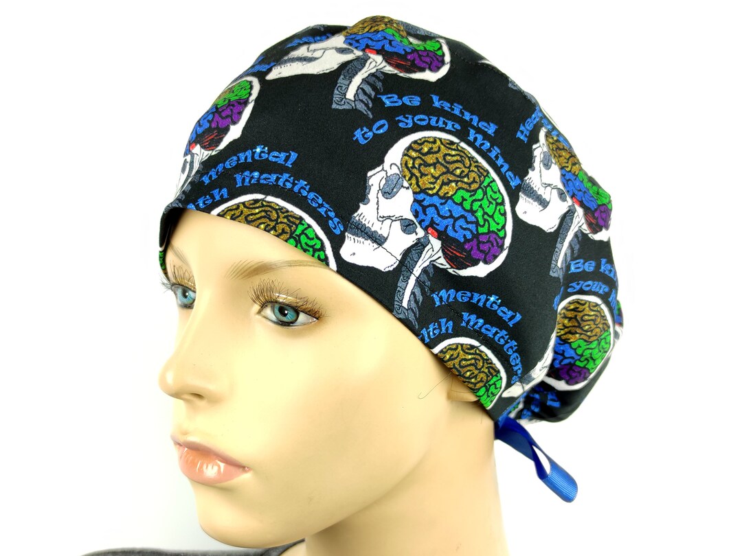 Scrub Caps Brain Neuro Surgery Scrub Hat, Ponytail Scrub Cap, Anatomy ...