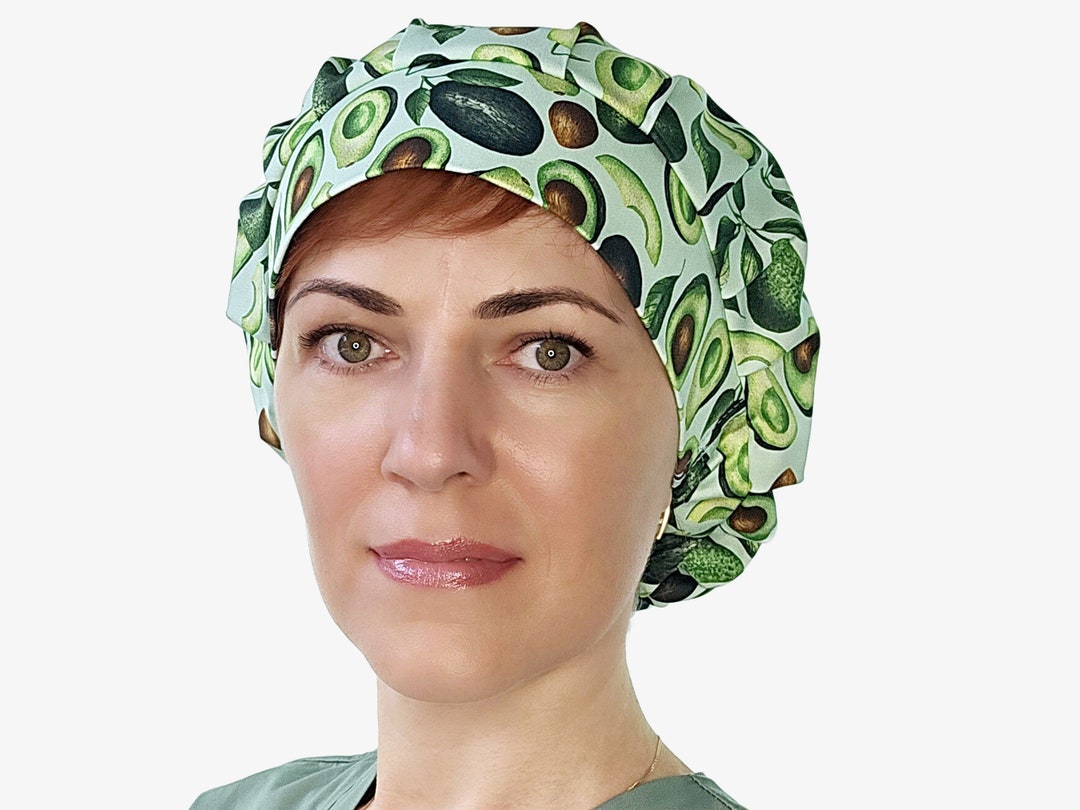 Avocado Scrub Caps for Women, Bouffant Surgical Cap, Floral Scrub Hats ...