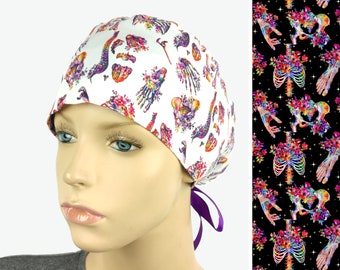 Bones and Skeleton Scrub Cap for Women - Etsy