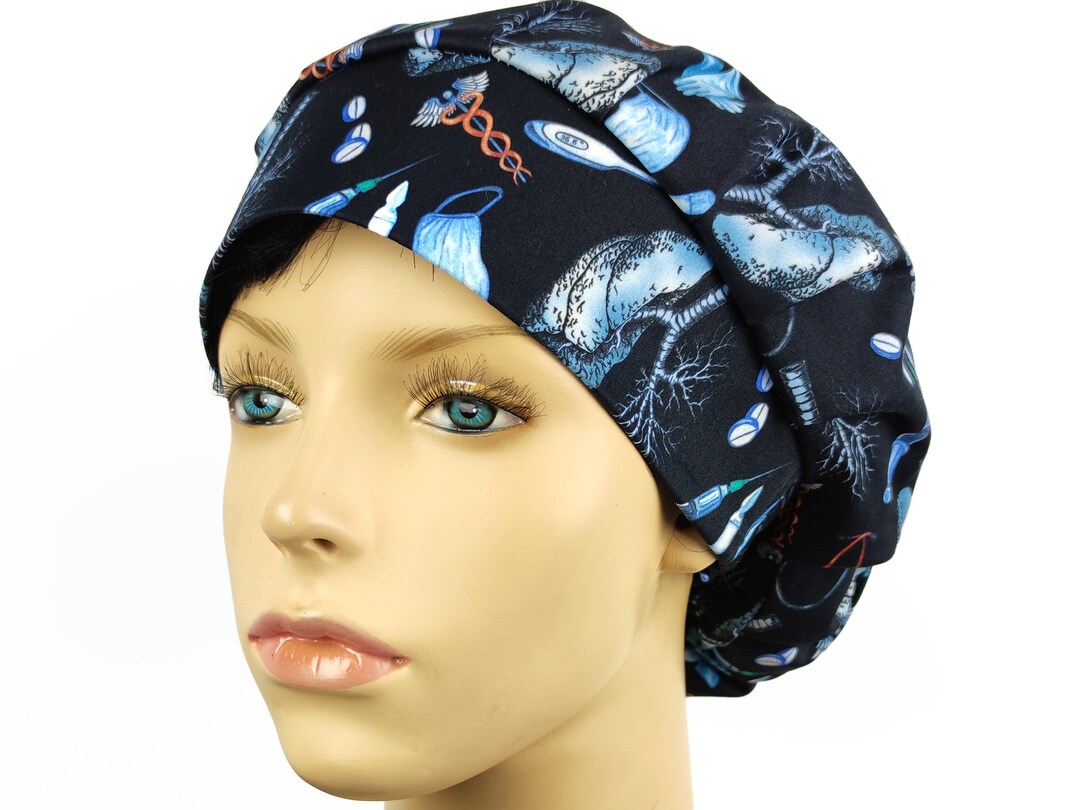 Anatomical Lungs Surgery Hats, Nurse Cap for Women Scrub Hat, Medical ...