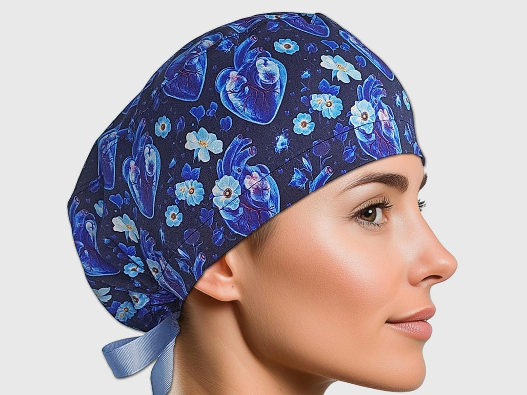 Cardiac Scrub Cap, Anatomy Heart Surgical Cap, Euro Surgery Cap With ...