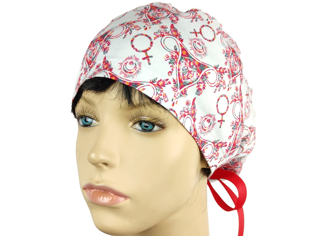 Gynecology Surgery Hats for Women, Uterus Ponytail Scrub Cap, Surgical ...