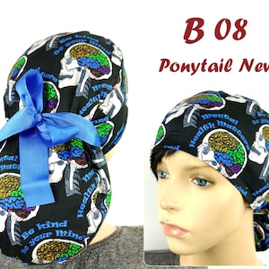 Scrub Caps Brain Neuro Surgery Scrub Hat, Ponytail Scrub Cap, Anatomy ...
