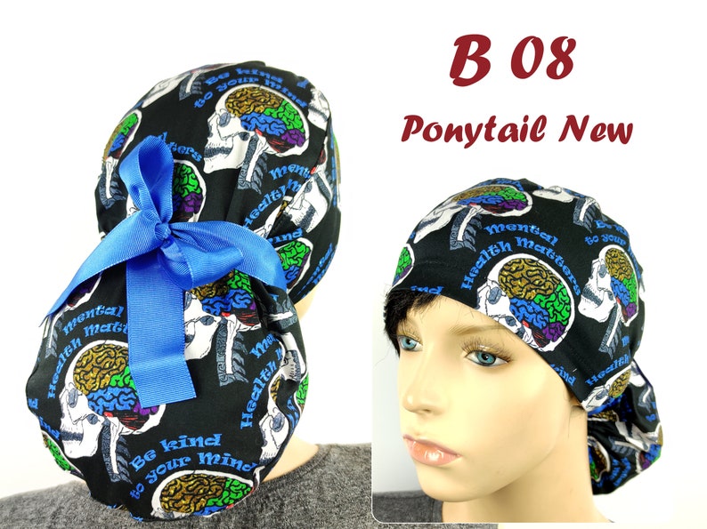 Scrub Caps Brain Neuro Surgery Scrub Hat Ponytail Scrub Cap - Etsy