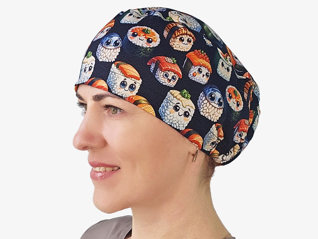 Cute Sushi Scrub Cap, Euro Surgical Hat With Toggle, Japanese Food ...