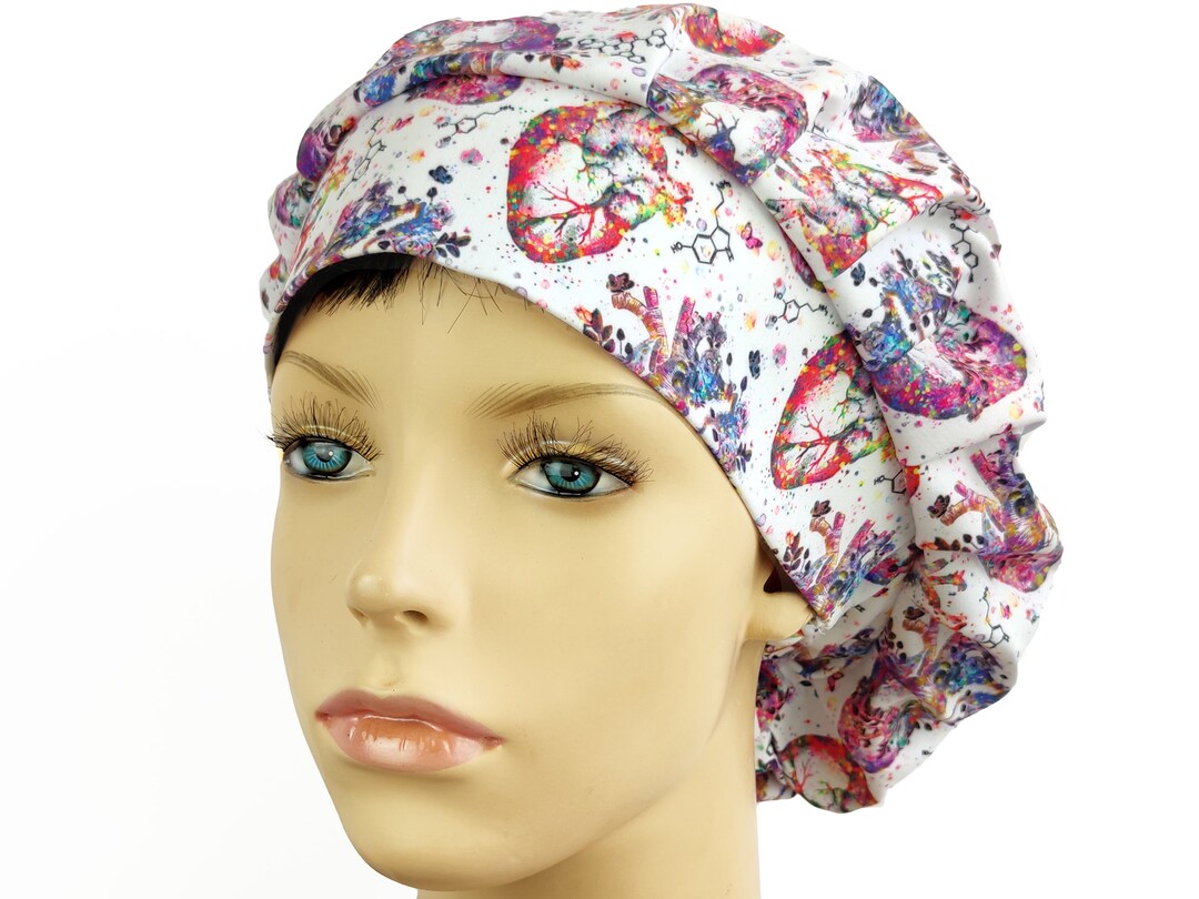 Anatomy Scrub Caps for Women, Bouffant Surgical Cap, Heart Scrub Cap ...