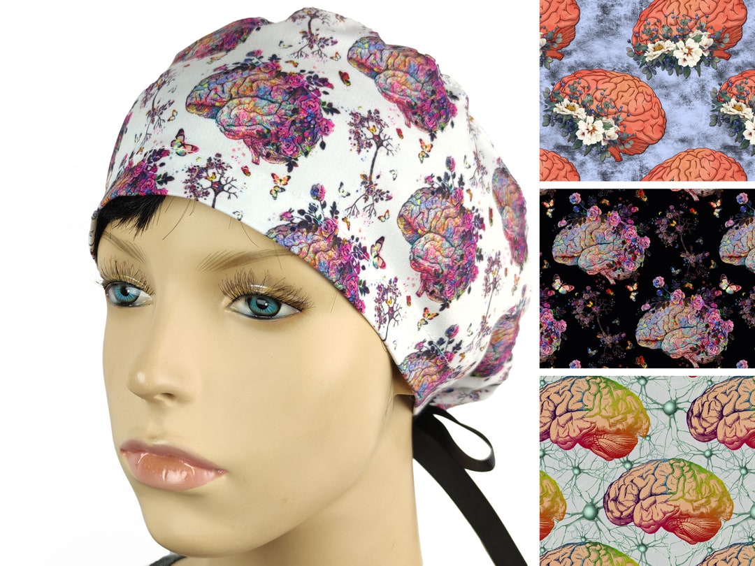 Scrub Caps for Women With Anatomy Brain Surgical Cap for Neurologist ...