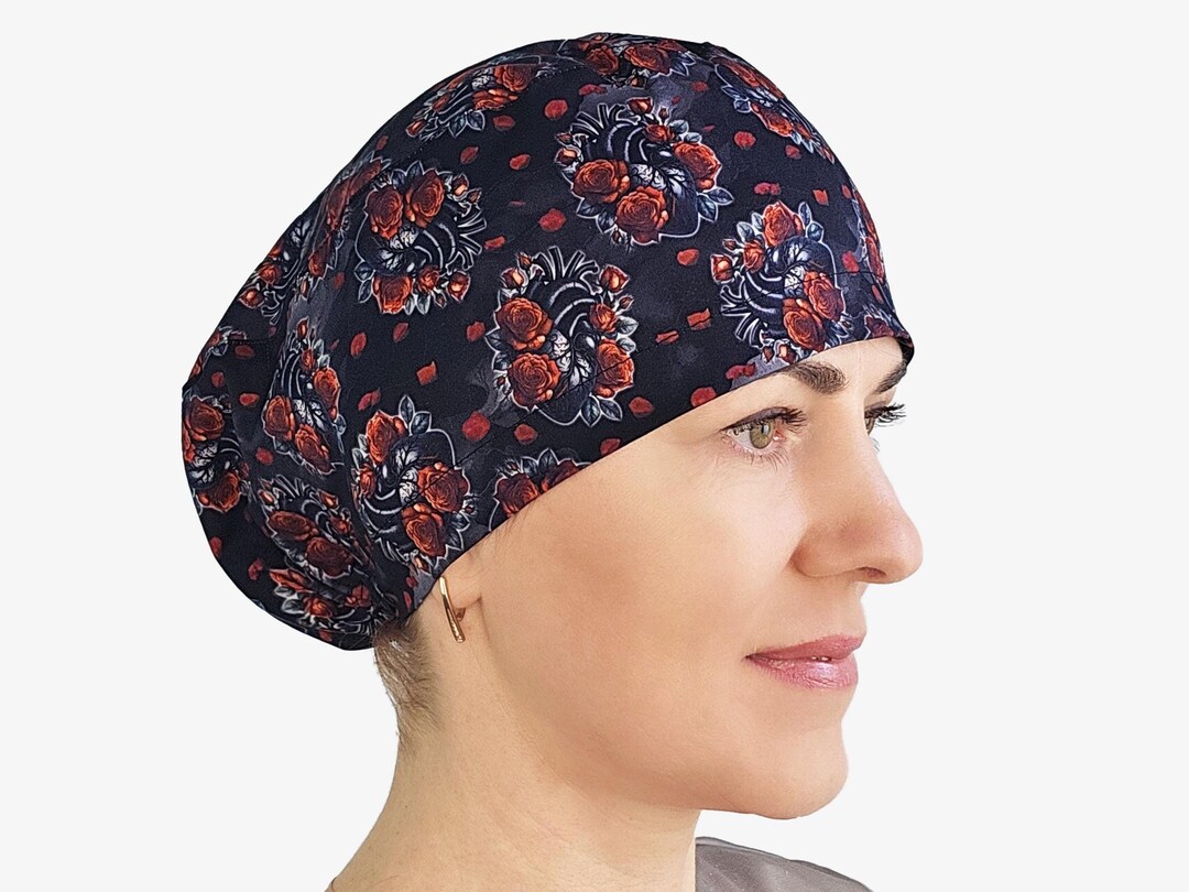 Gothic Hearts Scrub Caps for Women, Cardio Surgical Scrub Hat, Euro ...