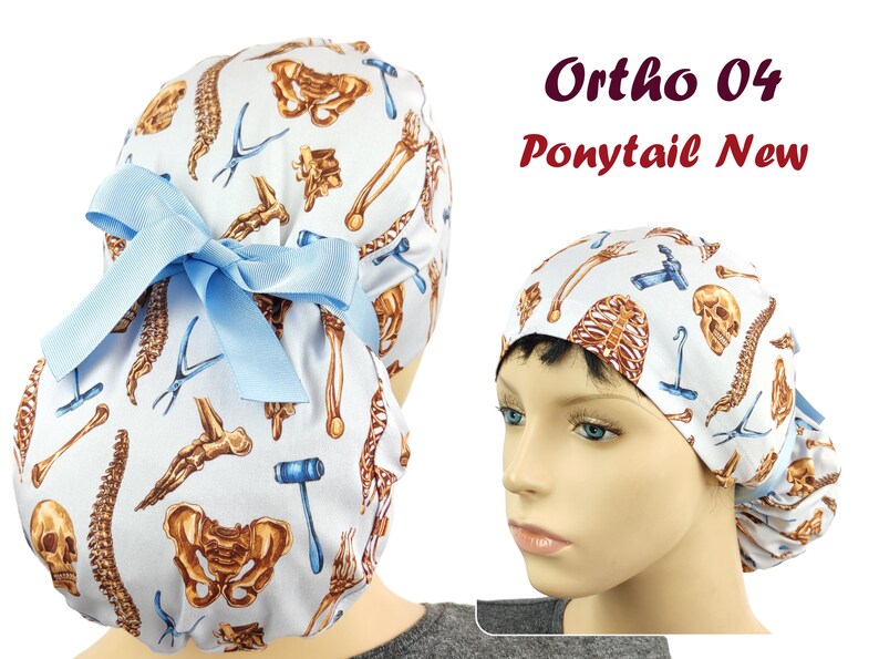 Bones Print Scrub Cap, Orthopedic Surgical Hat, Anatomy Skeleton Scrub ...