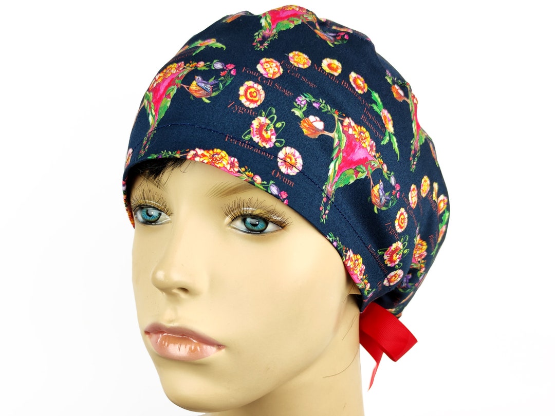 Scrub Caps Gynecology Surgical Cap Anatomical Uterus Nurse Bonnet Etsy