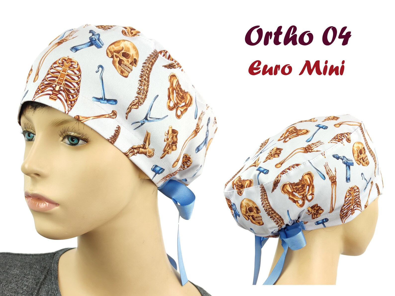 Bones Print Scrub Cap, Orthopedic Surgical Hat, Anatomy Skeleton Scrub ...