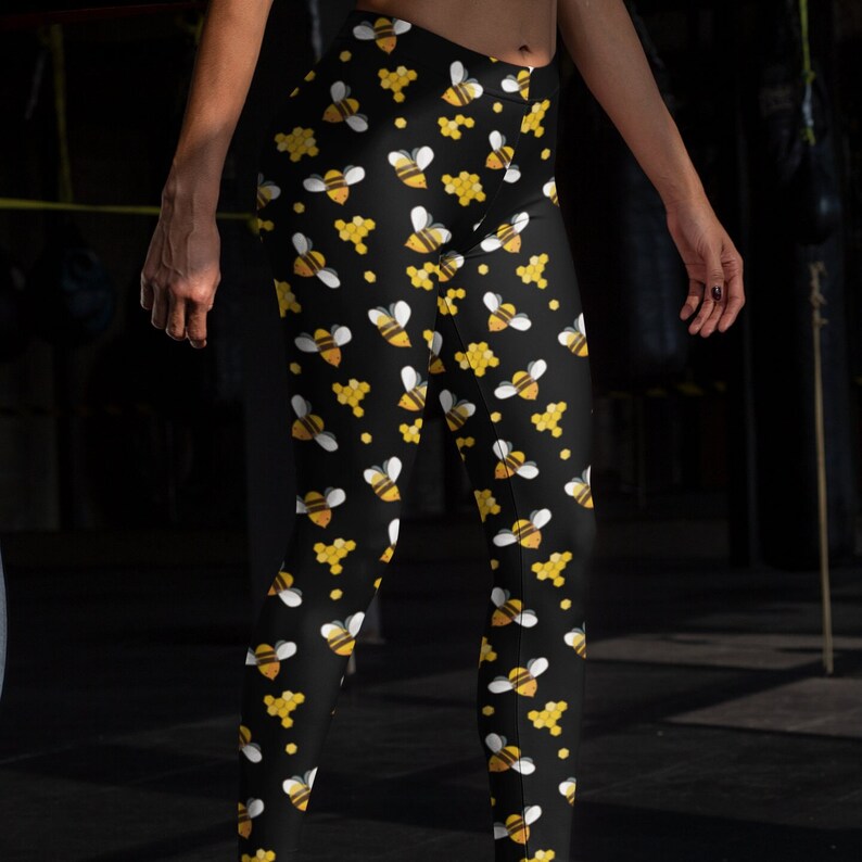 Honey Bee Leggings, Bumble Bee Leggins, Spring Yoga Pants, Spring ...