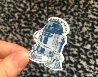 R2D2 Holographic Sticker Star Wars Water Bottle Sticker Laptop Decal ...