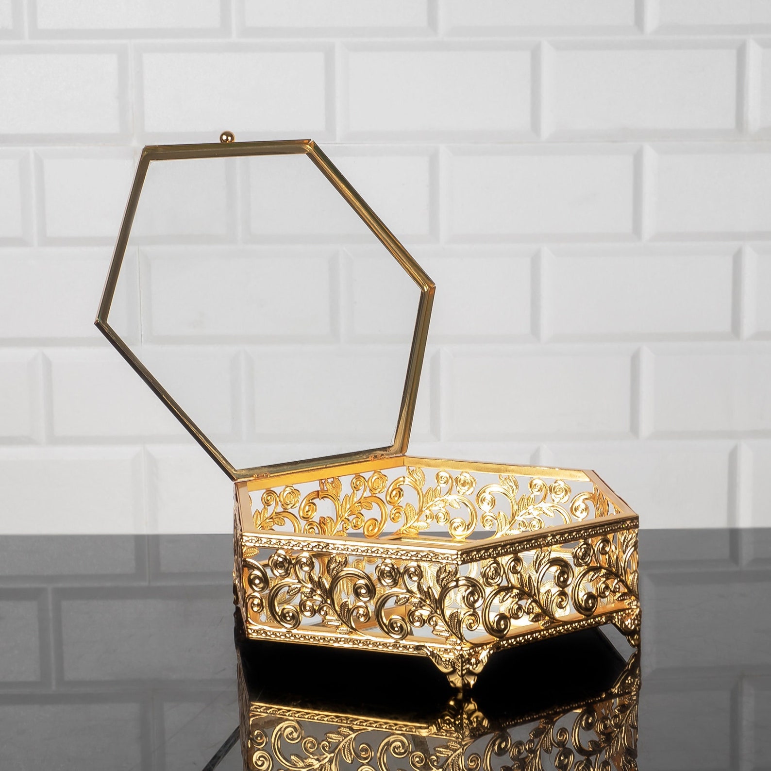 Handmade Fancy Keepsake Boxes Hexagon Metal Display Cases - Etsy