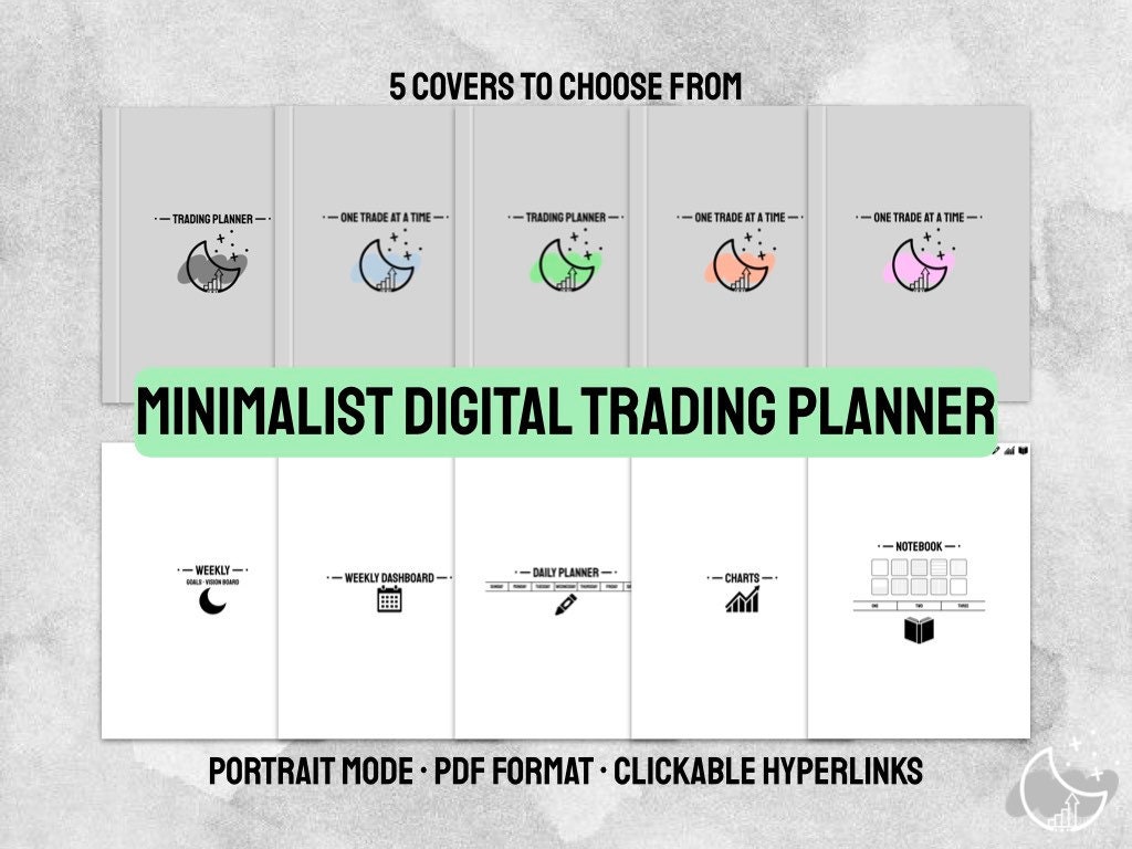 Trading Planner, Digital Planner, Minimalist Planner, PDF Planner, iPad ...