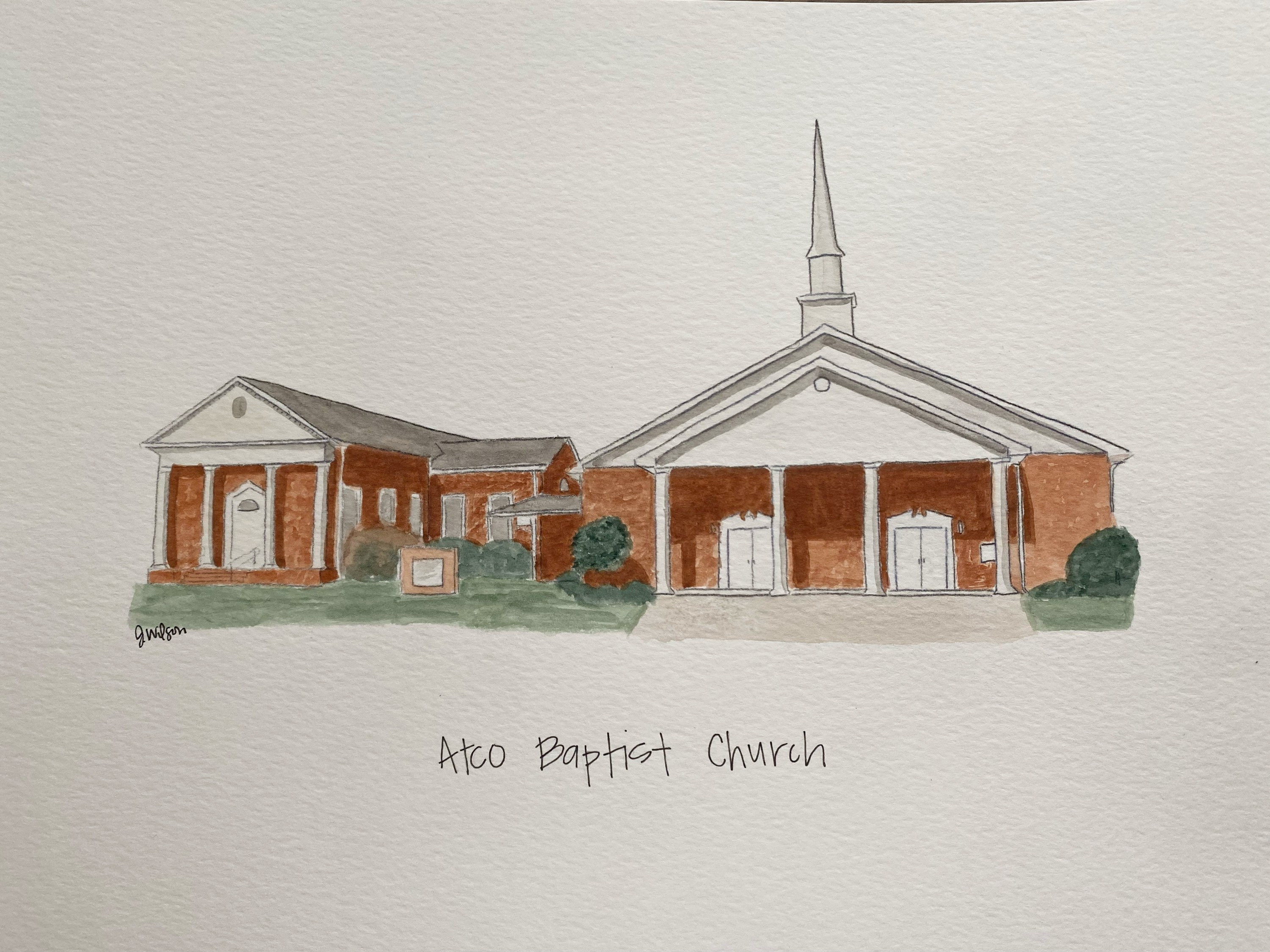 Custom Church Portrait - Etsy