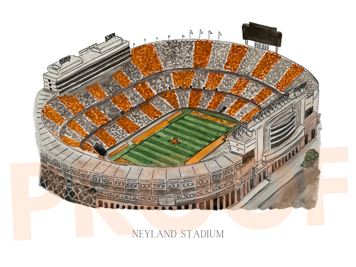 Neyland Stadium Watercolor Print - Etsy