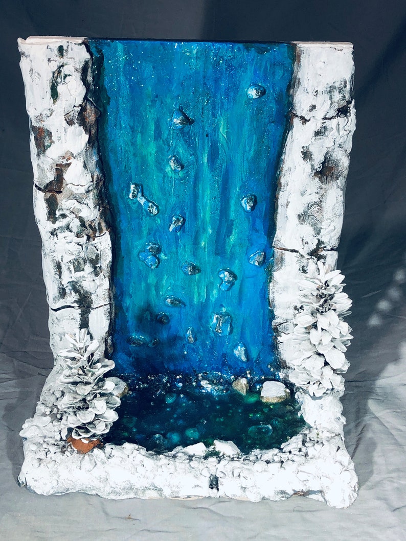 Acrylic Waterfall Sculpture Clay Wood Art Sculpture - Etsy