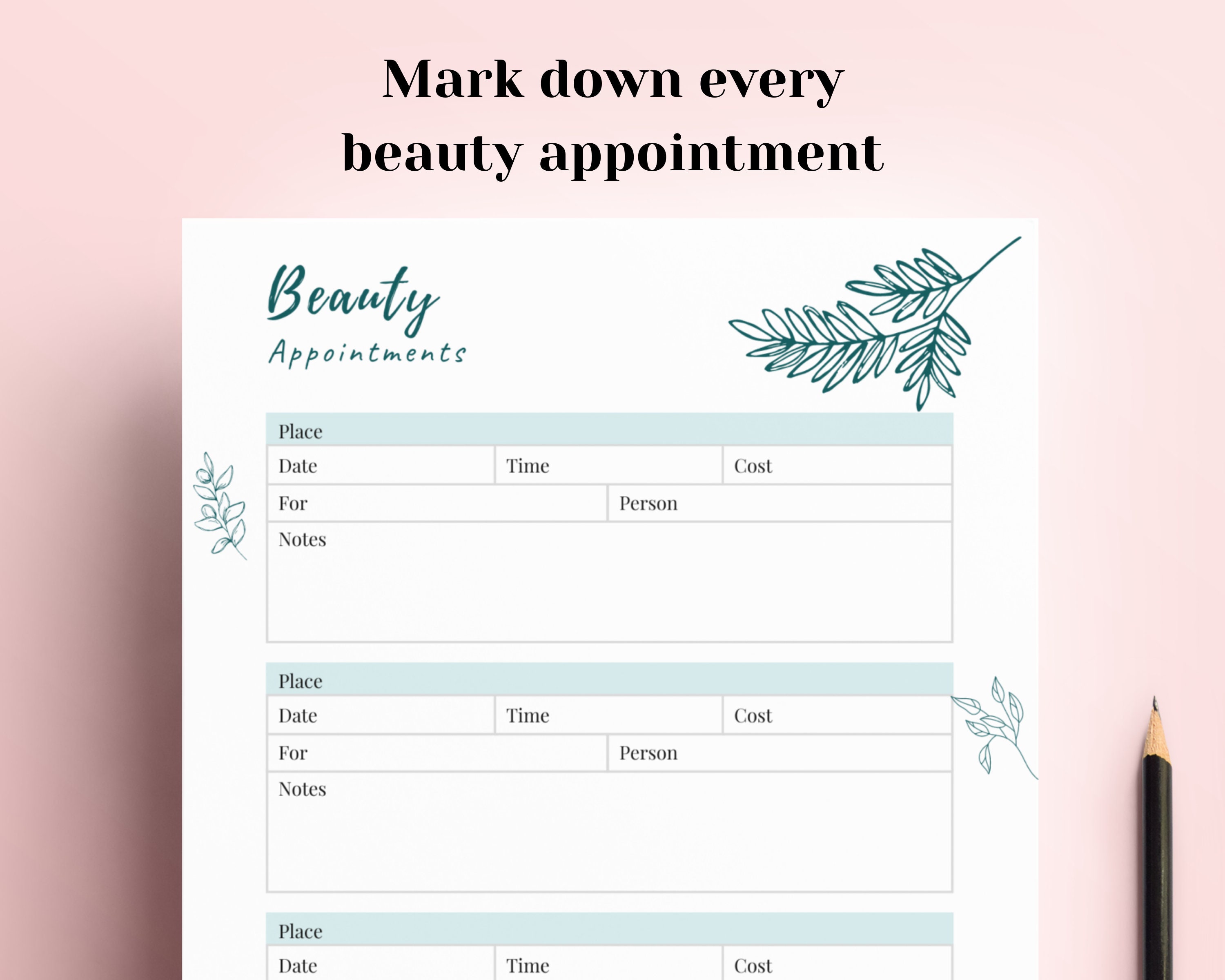 BEAUTY PLANNER, Beauty Routine Planner Printable, Skincare Tracker ...