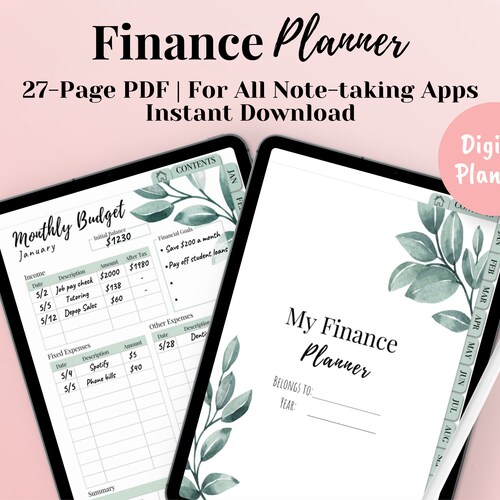 Digital Budget Planner for Ipad Budget Planner for Goodnotes | Etsy
