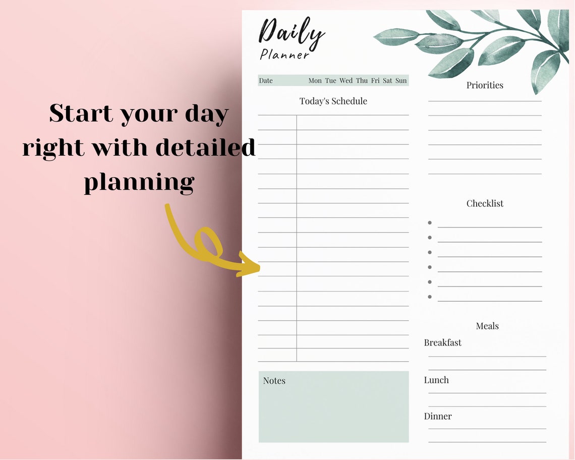 2021 Weekly Planner Printable Undated Weekly Schedule Daily | Etsy