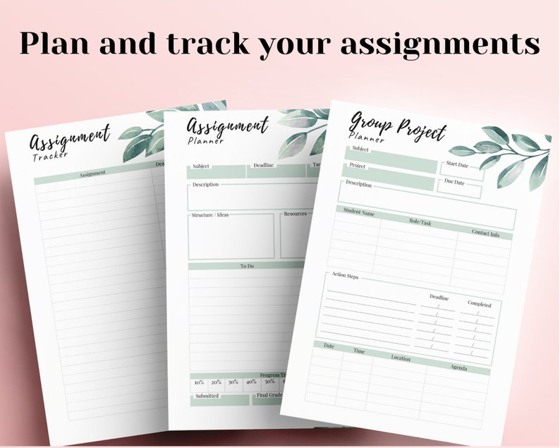 Student Planner Printable Study Planner Undated Academic | Etsy