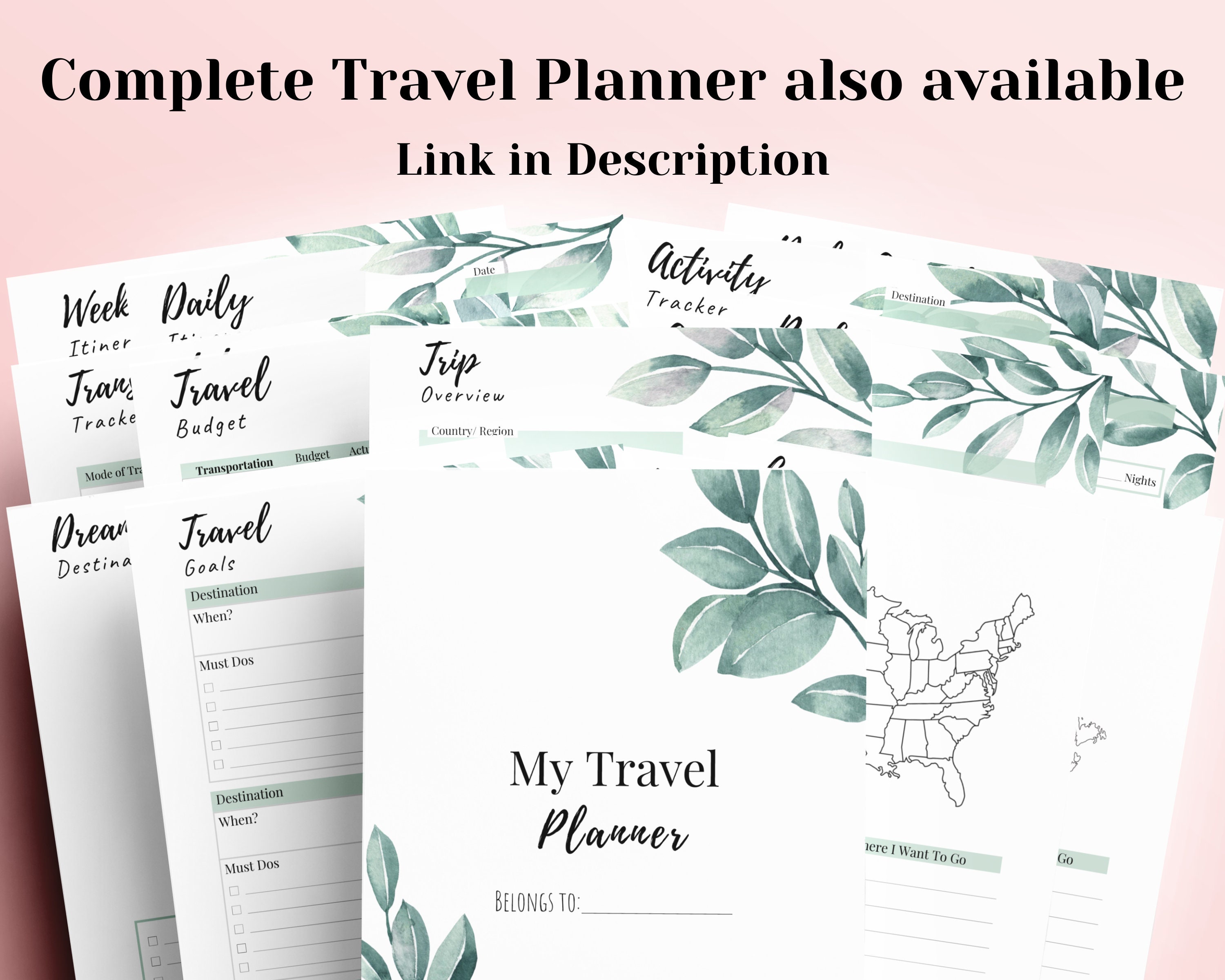 World Map Printable Travel Map World Travelers Map Trip | Etsy UK