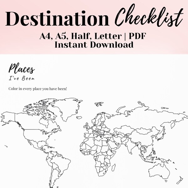 Printable World Map Organizer - Etsy