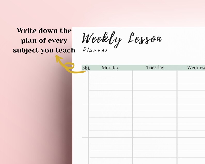 Printable Weekly Teacher Planner, Lesson Plan Template, Lesson Plan ...