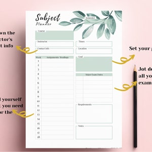 Student Planner Printable Study Planner Undated Academic - Etsy Hong Kong