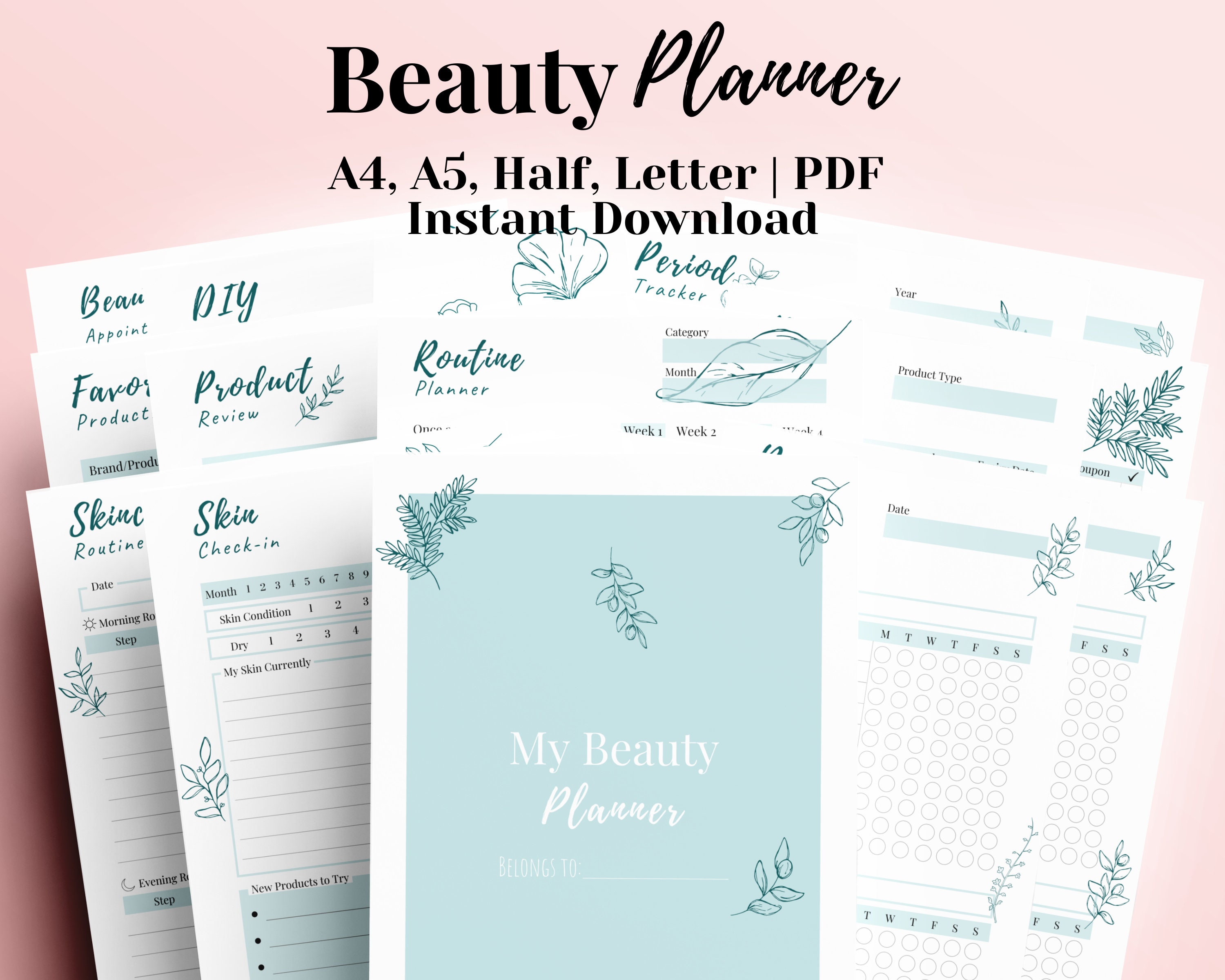 BEAUTY PLANNER, Beauty Routine Planner Printable, Skincare Tracker ...